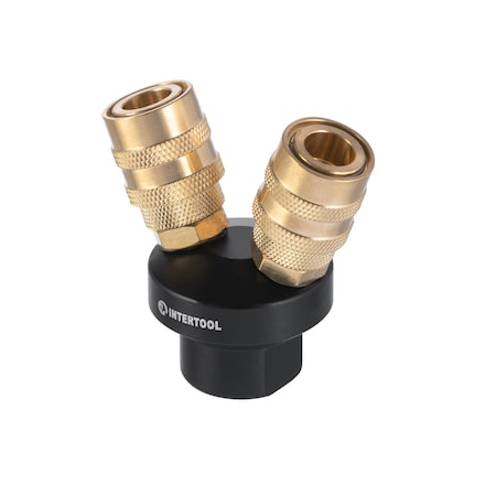 Intertool Air Splitter Manifold, 2-Way, Round, Brass Couplers PT08-1852 | Zoro